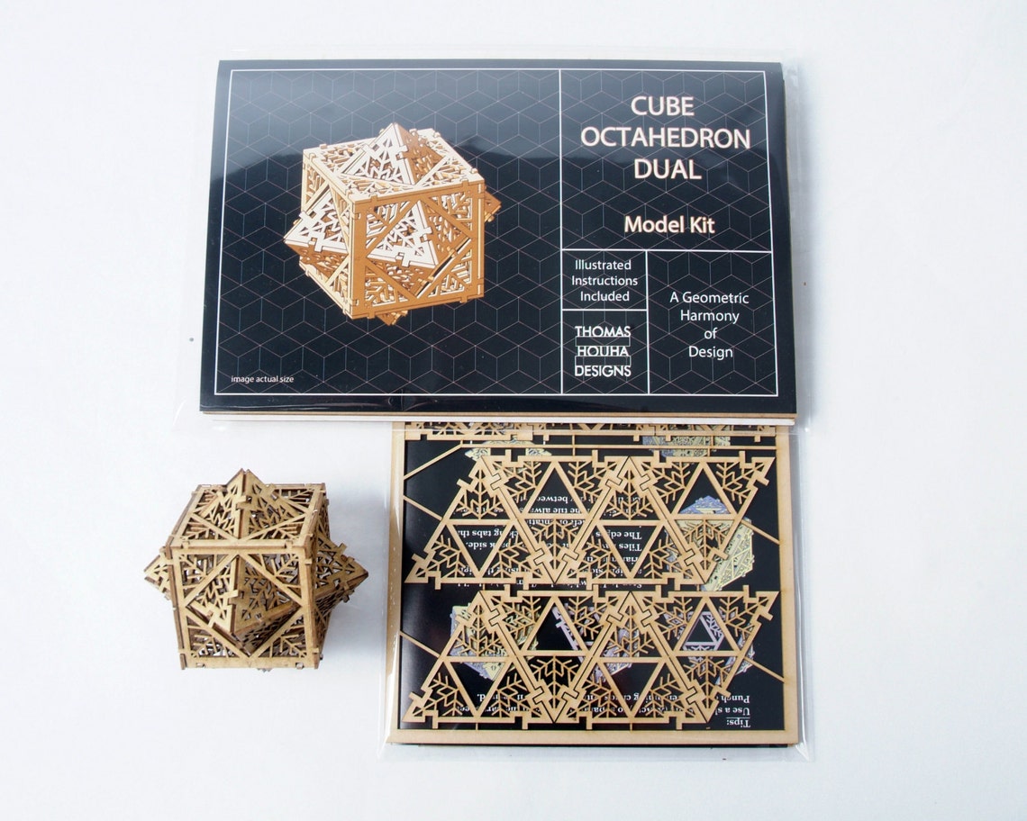 DIY Model Kit Cube Octahedron Dual, Sacred Geometry Laser Cut Gift ...