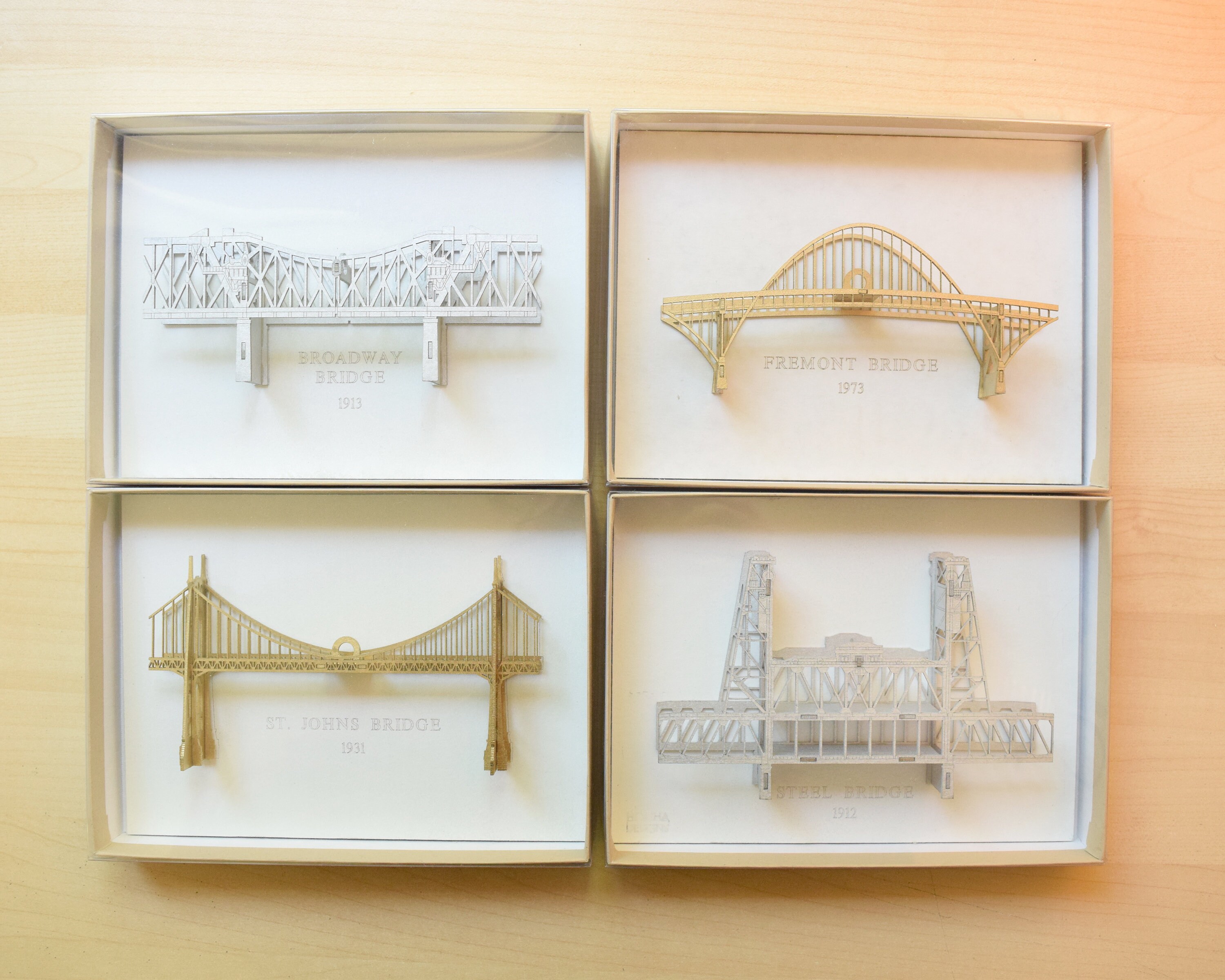 Steel Bridge Ornament, Portland Oregon, Hand Painted and Hand Assembled ...