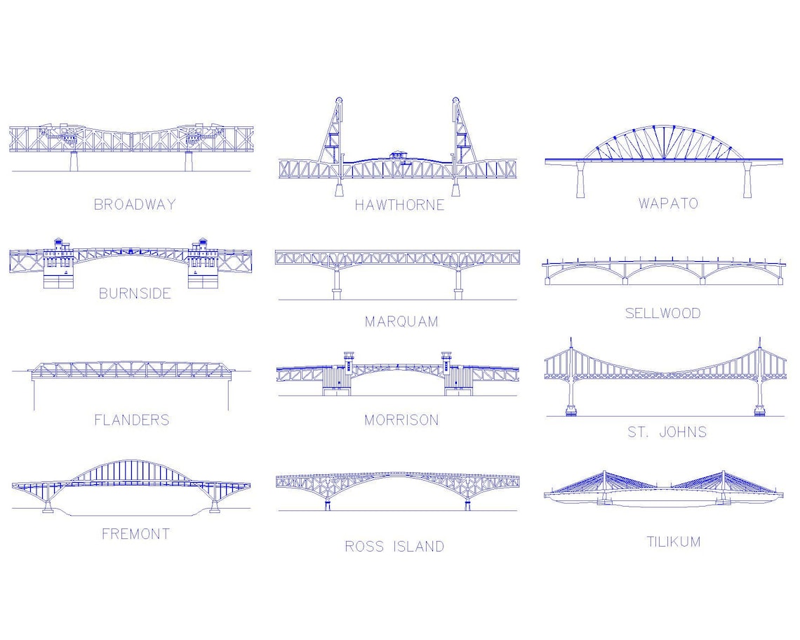 Portland Bridges Laser Cut Files, 2D Designs (digital Download) - Etsy