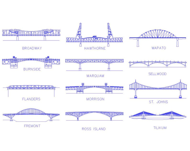 Portland Bridges Laser Cut Files, 2D Designs (digital Download) - Etsy