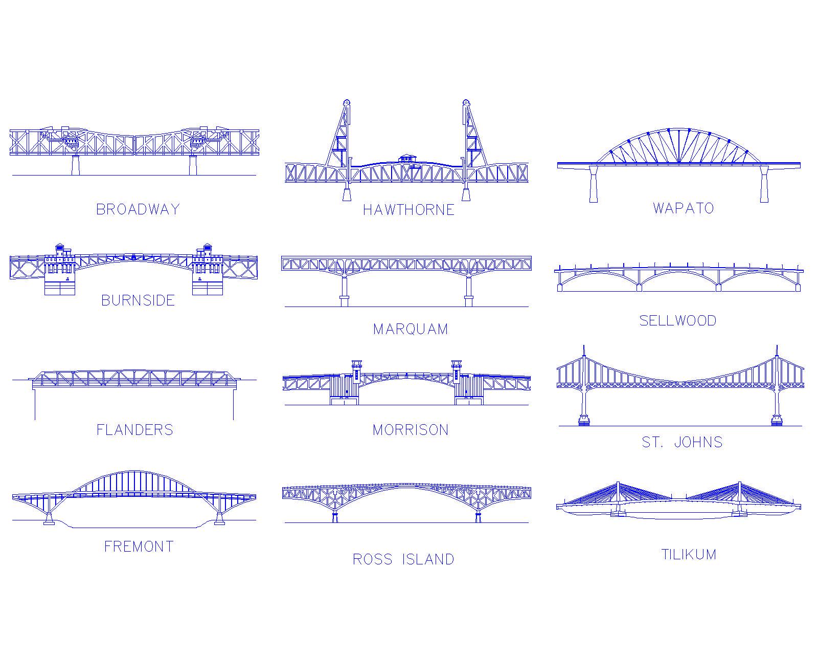 Portland Bridges Laser Cut Files, 2D Designs (digital Download) - Etsy
