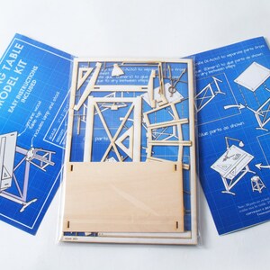 Miniature Drafting Table Model Kit With Real Wood Tabletop, Lasercut ...