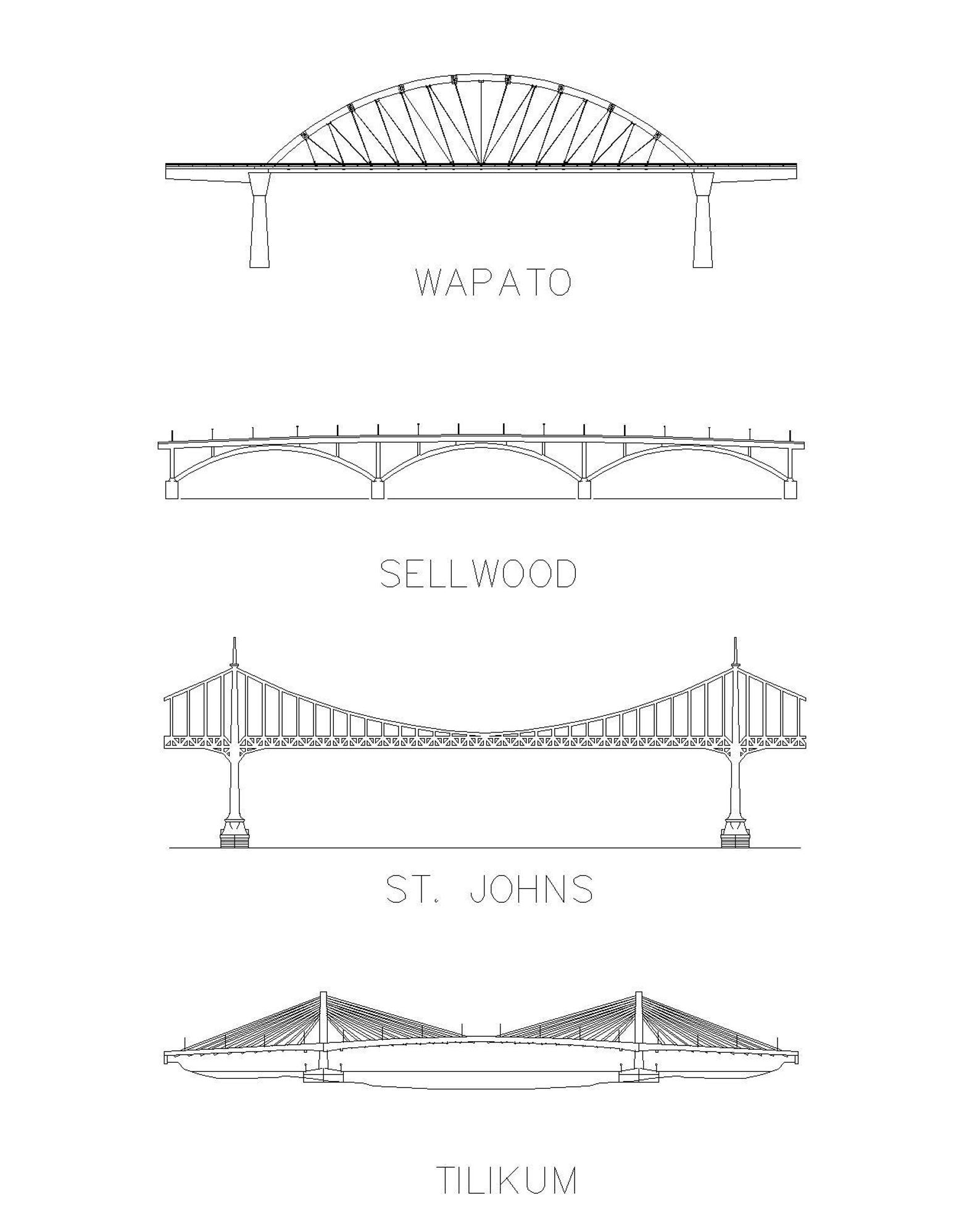 Portland Bridges Laser Cut Files, 2D Designs (digital Download) - Etsy
