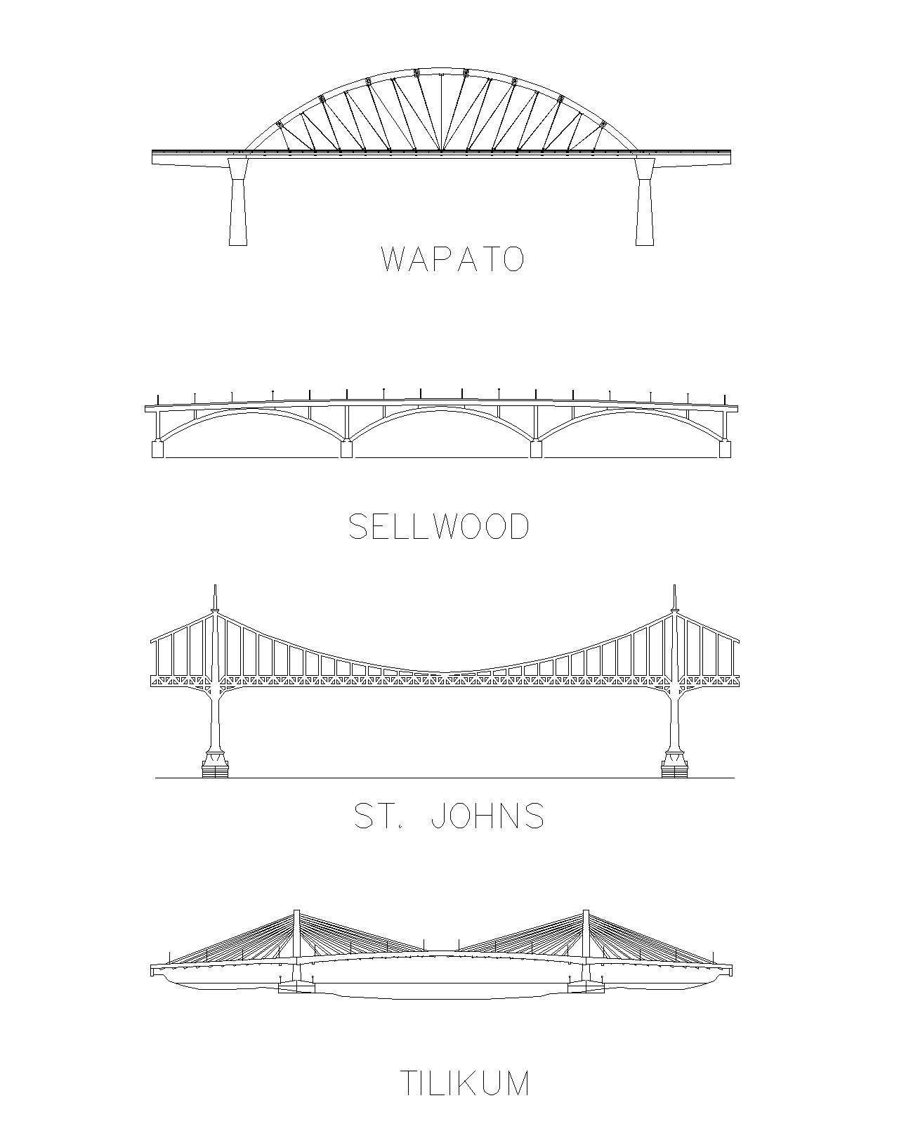 Portland Bridges Laser Cut Files, 2D Designs (digital Download) - Etsy