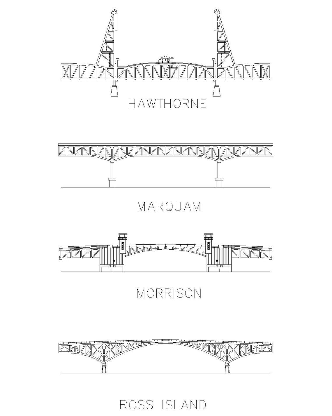Portland Bridges Laser Cut Files, 2D Designs (digital Download) - Etsy