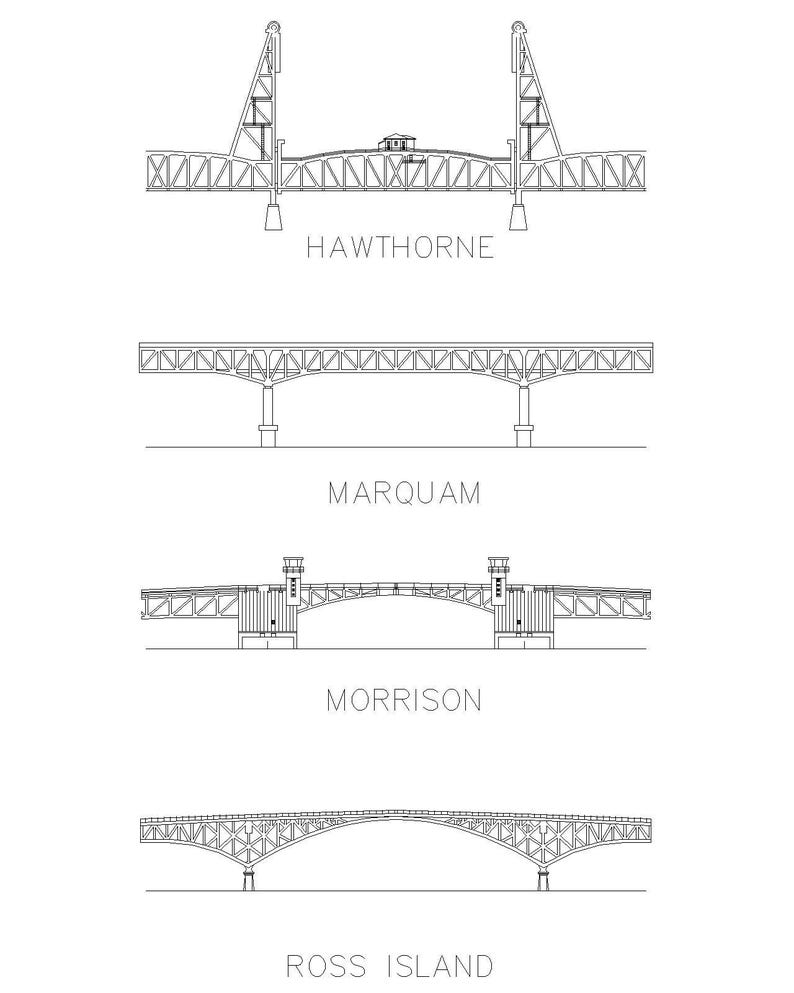 Portland Bridges Laser Cut Files, 2D Designs (digital Download) - Etsy