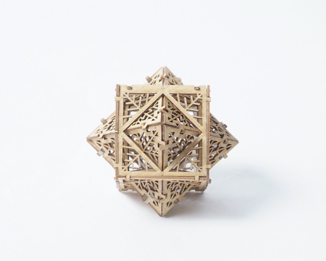 DIY Model Kit Cube Octahedron Dual, Sacred Geometry Laser Cut Gift ...