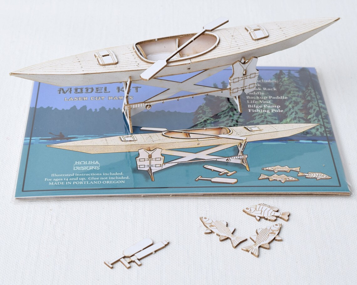 Kayak Model Kit Miniatuur Kajak en accessoires Vissen - Etsy Nederland