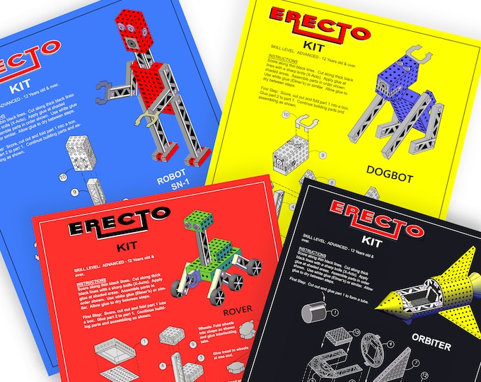 Deluxe Set of 4 Printable Digital Downloads, Paper Model Kits, DIY ...