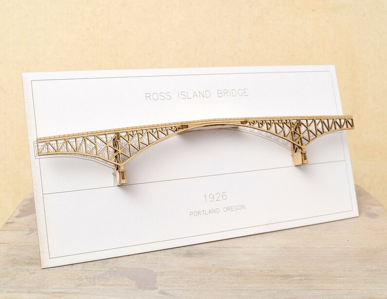 Your Choice of 1 Portland Oregon Bridge Card laser cut | Etsy