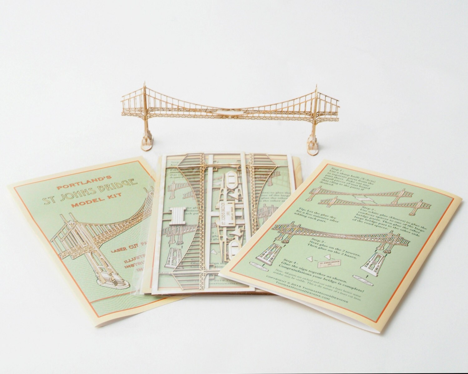 Model Kit of St Johns Bridge in Portland Oregon Architectural | Etsy