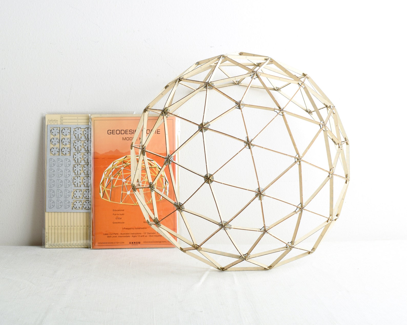 Geodesic Dome Model Kit, 13" Diameter, 3-frequency Icosahedron - Etsy UK
