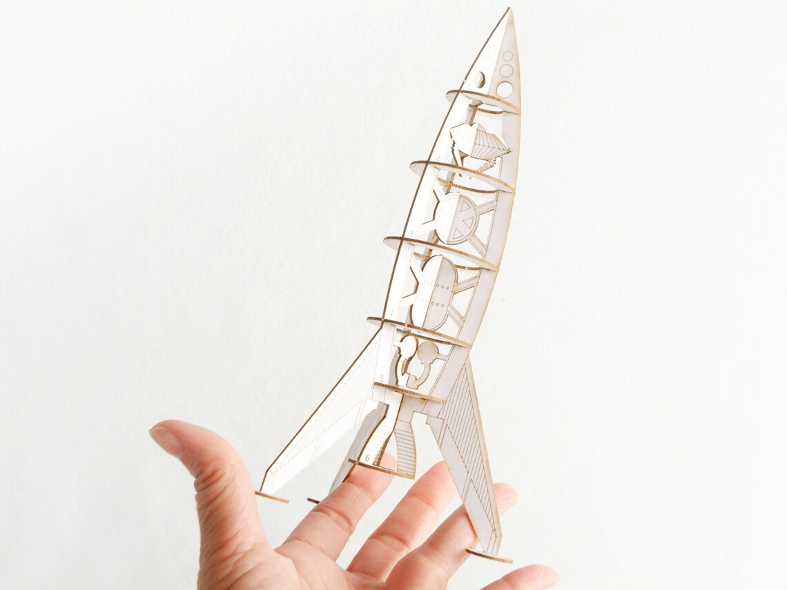 Laser Cut Rocket Ship Model Kit for the Manned Mission to | Etsy