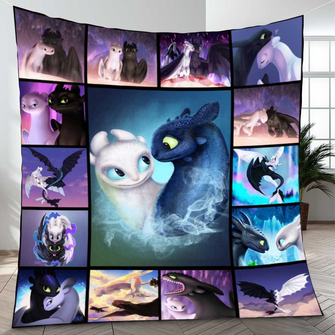 Toothless and Light Fury PREMIUM Fleece Blanket How to Train - Etsy