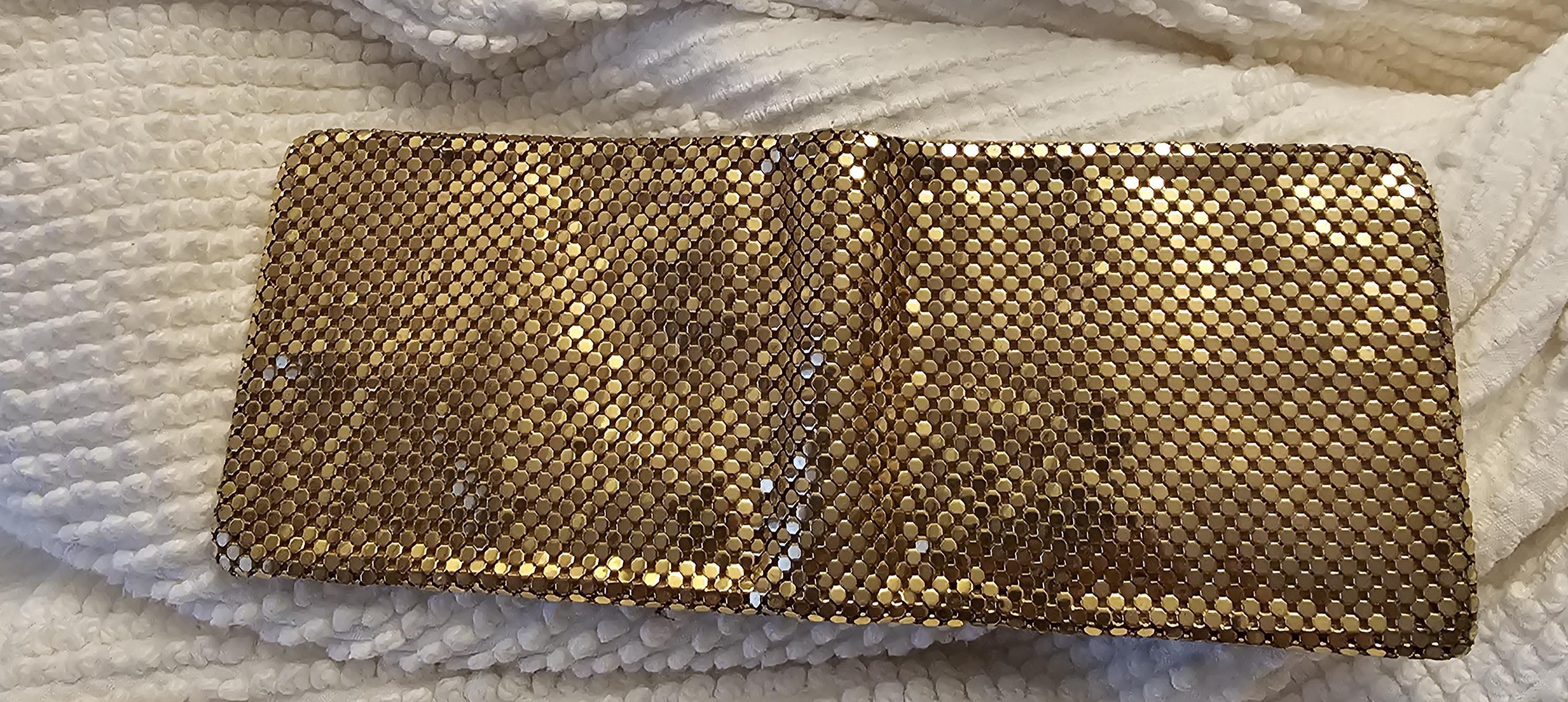 Vintage Whiting and Davis Gold Mesh Wallet Evening Bifold With Snap ...