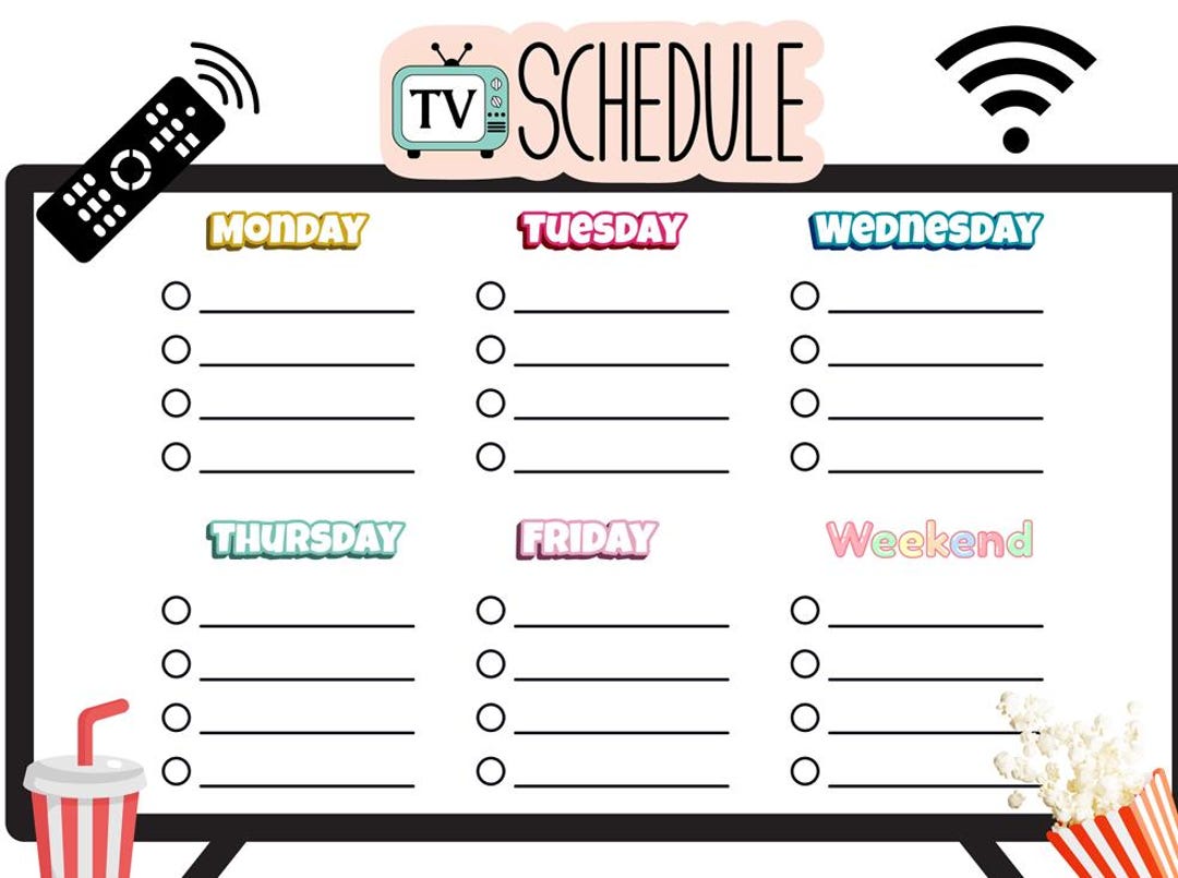 TV Schedule Tracker Printable - Etsy