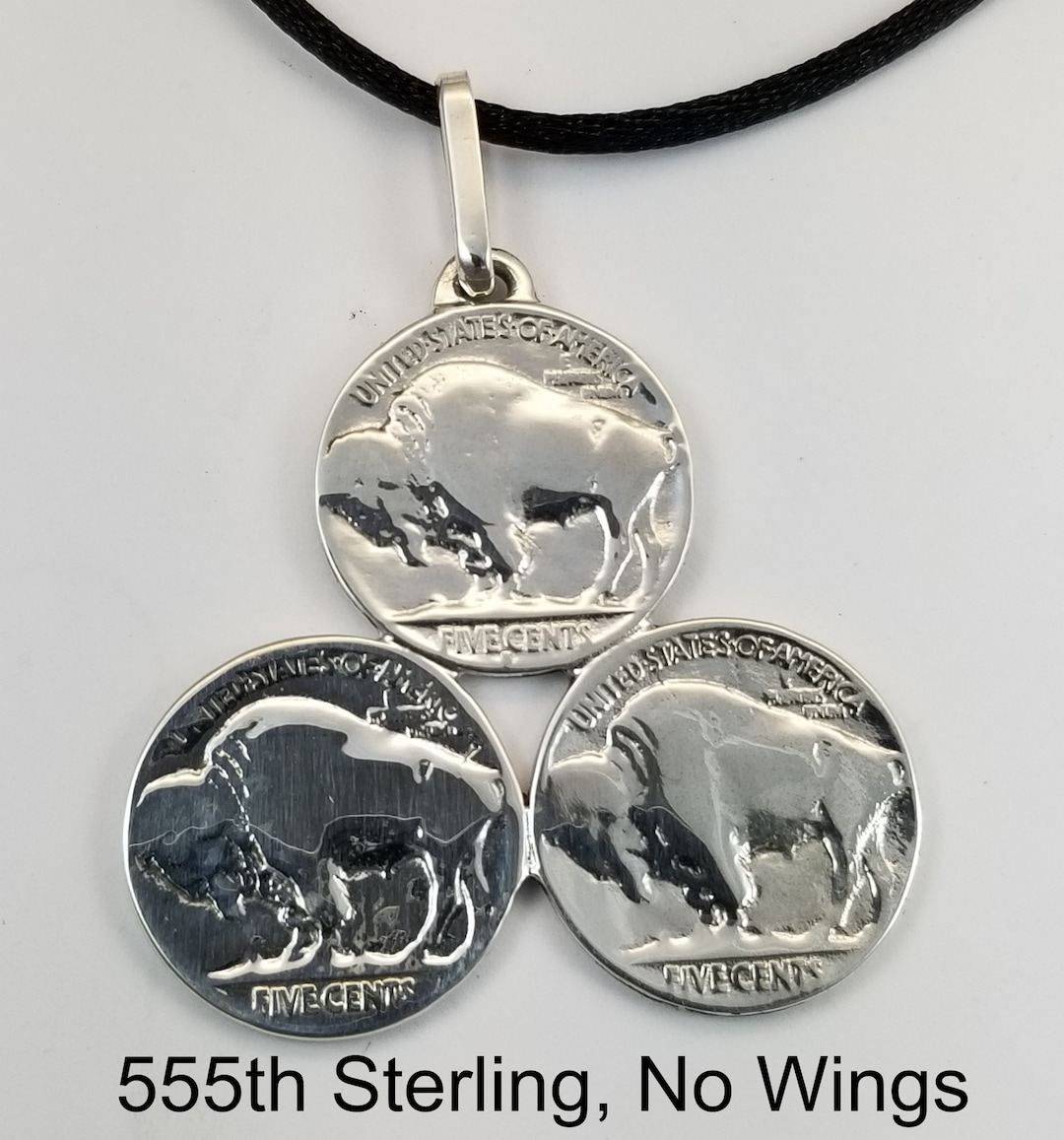 555th "triple Nickel" Pendant WITH or WITHOUT Jump Wings in Sterling ...