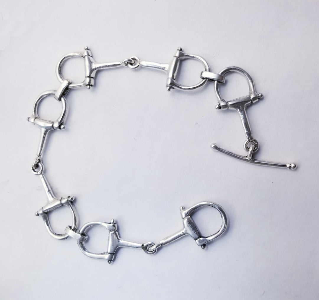 Snaffle Bit Bracelet in Sterling Silver - 7 1/4" (SS20060&2) - Etsy