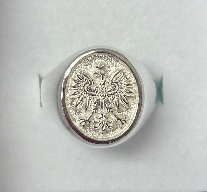Polish Eagle Signet Ring With Oval Flat Top Insignia (RR02552 ...