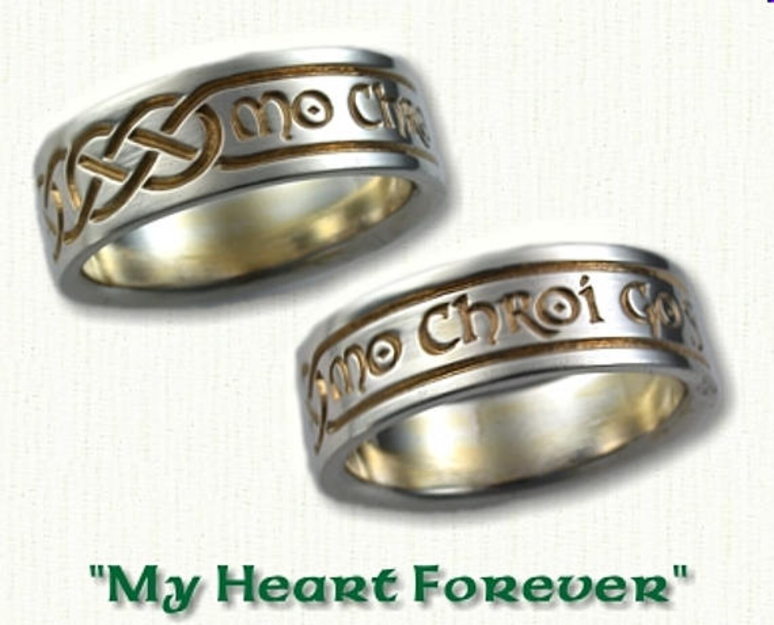 Gaelic Knot Wedding Band DOCHAS GRA CREIDEAMH Translation: | Etsy