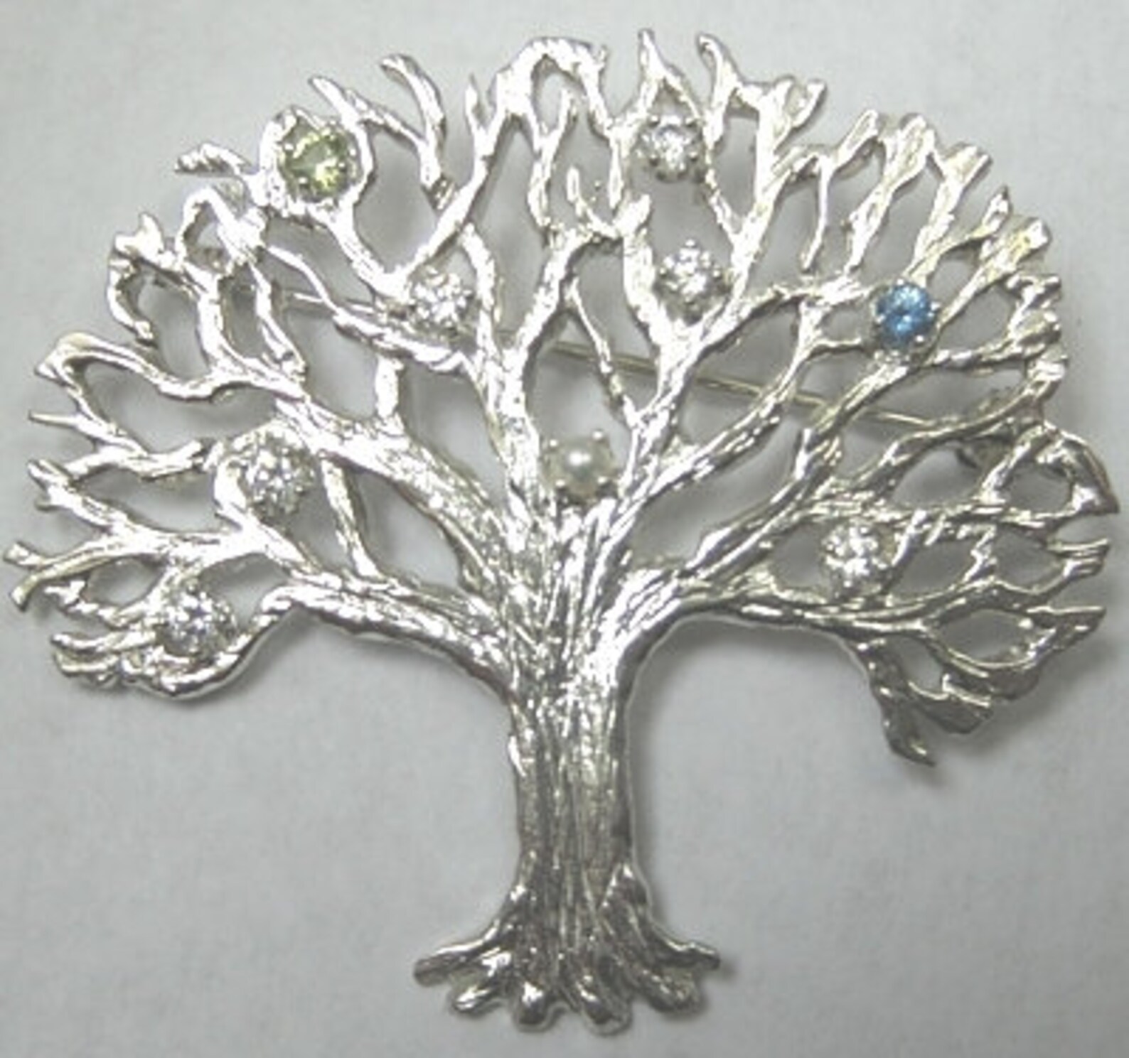 Custom Family Tree Mother's Brooch / Pin in Sterling - Etsy