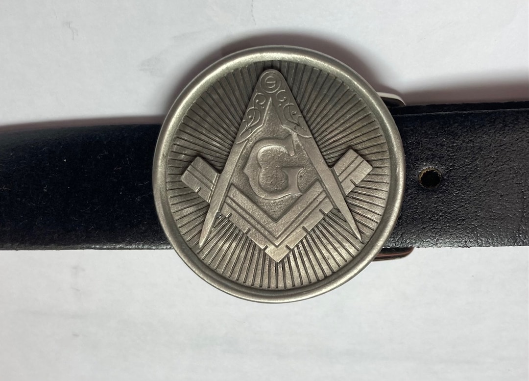 Masonic Belt Buckle in Pewter - Compass, Square and 'g" Symbols (buckle ...