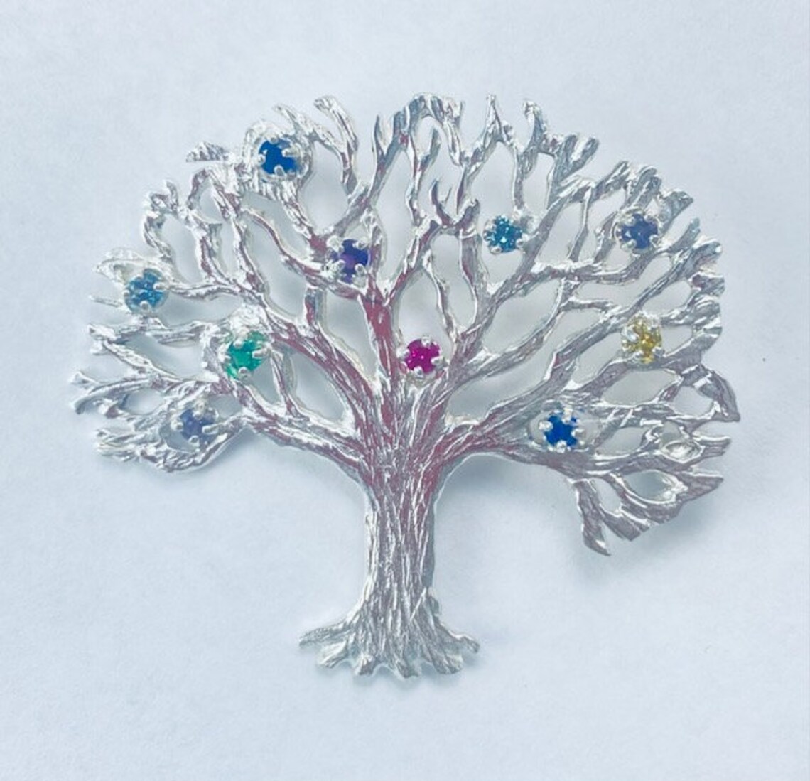 Custom Family Tree Mother's Brooch / Pin in Sterling - Etsy