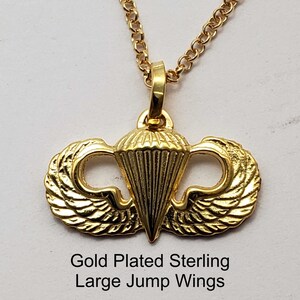 Large Jump Wings / Parachutist Pendant or Necklace - USAF ( #SL05210 ...