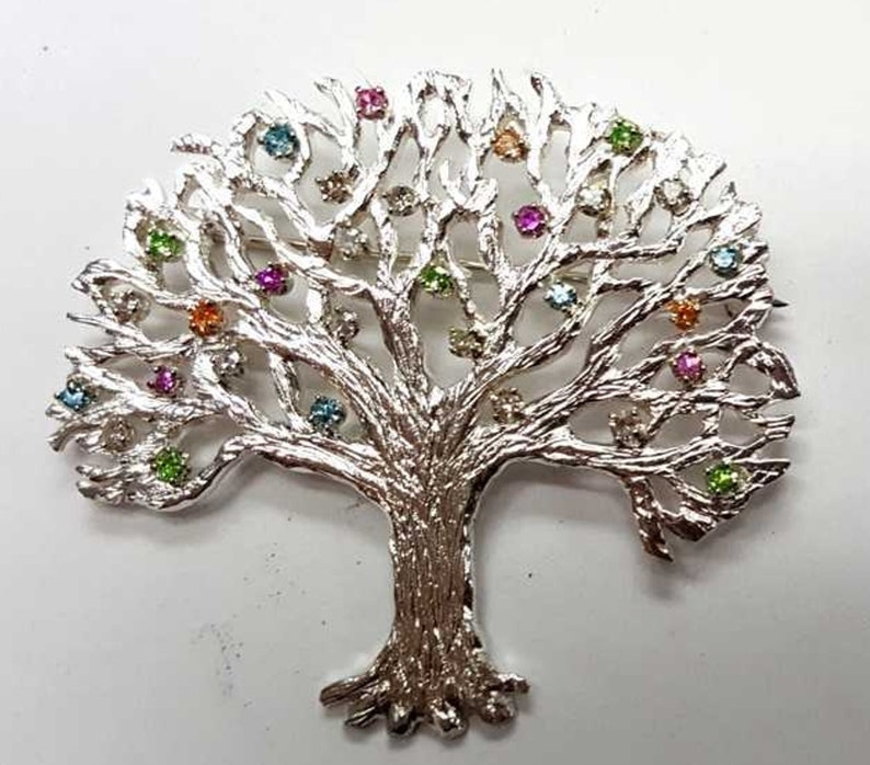 Custom Family Tree Mother's Brooch / Pin in Sterling Silver - Select 5 ...