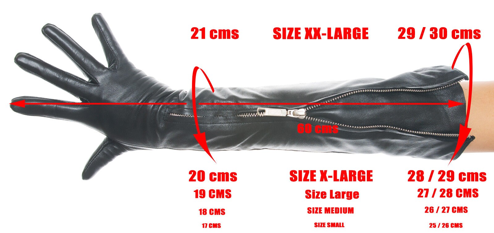 Long Zip Opera Leather Gloves | Etsy