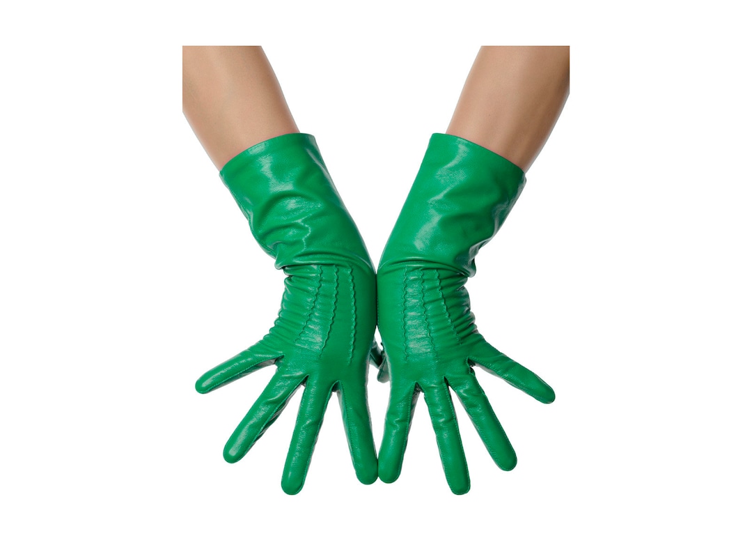 Irish Green Mid Length Leather Gloves - Etsy
