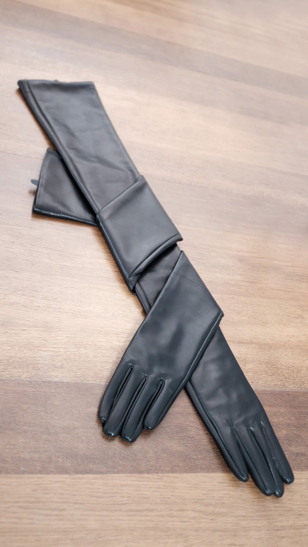 Ultra Long Black Leather Opera Gloves Shoulder Length 80 Cms - Etsy