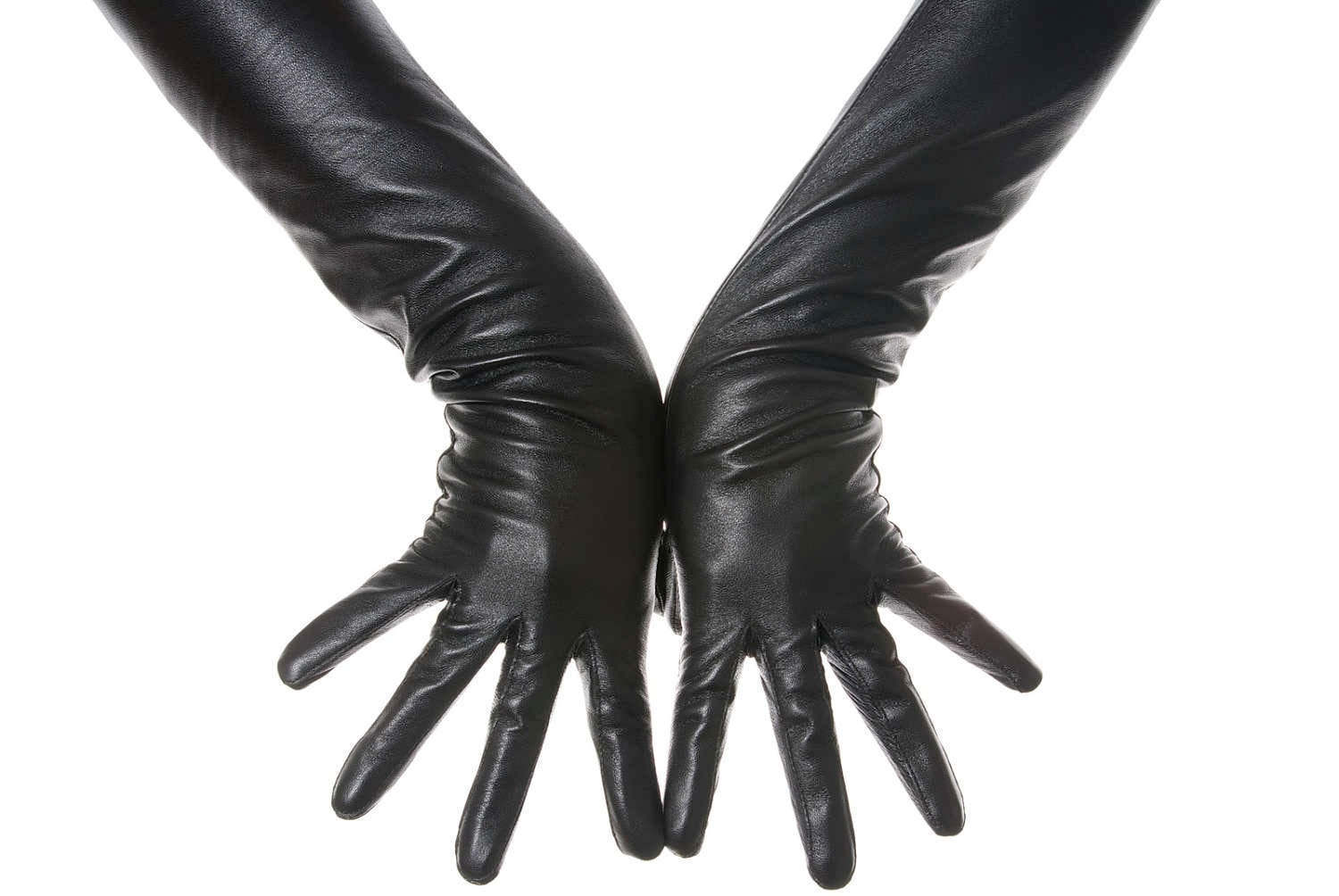 Long Black Opera Leather Gloves - Etsy