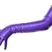 Long Purple Leather Opera Gloves Vintage Pattern Button Wrist - Etsy