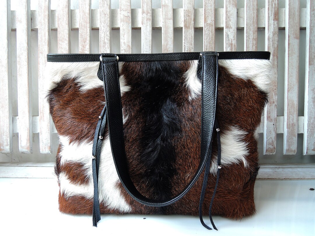 Hair-on-hide Bucket Bags and Western Totes, Cowhide Weekender Bag ...