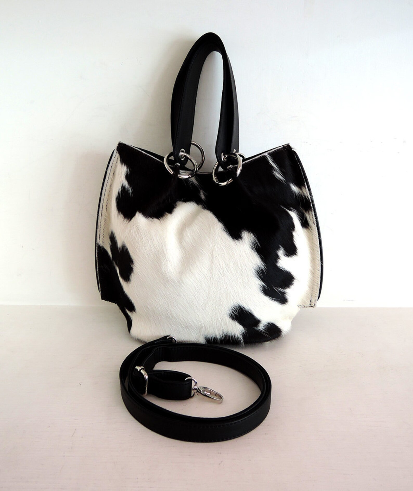 HAIR ON HIDE Bag Black and White Pony Hair Clutch Small - Etsy