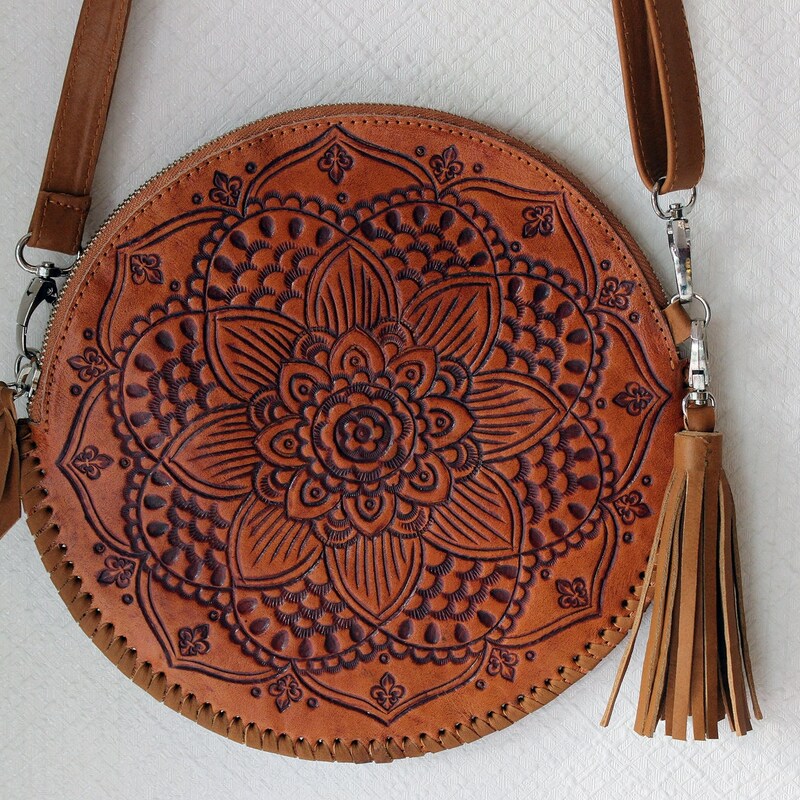 Leather Circle Bag - Etsy