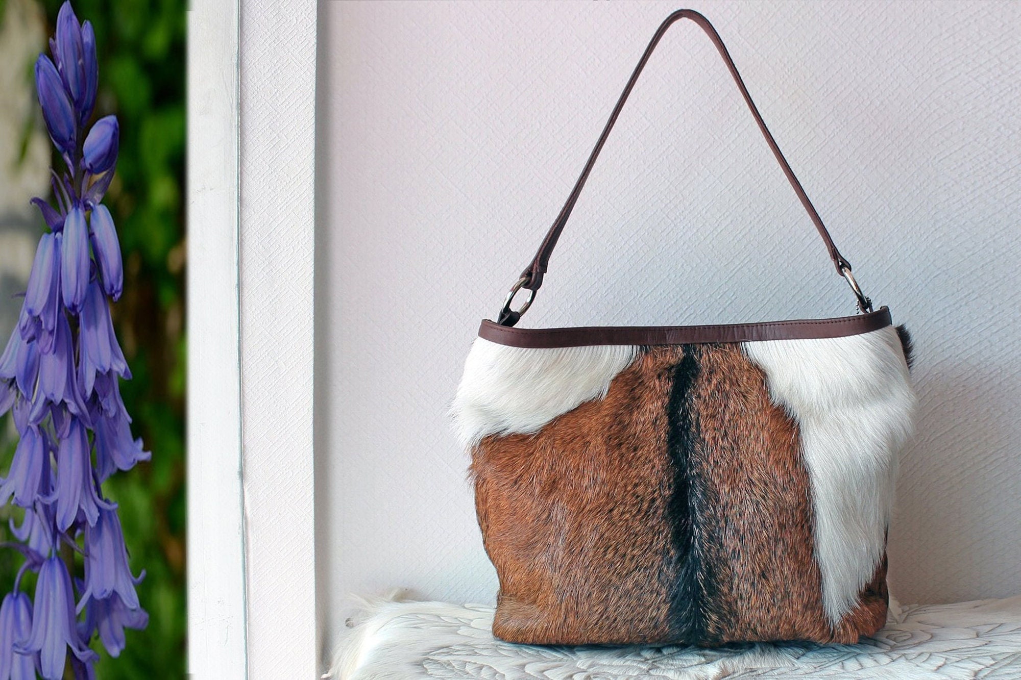 Hair on Hide Leather Tote, Brown Cowhide Shopper Bag - Etsy