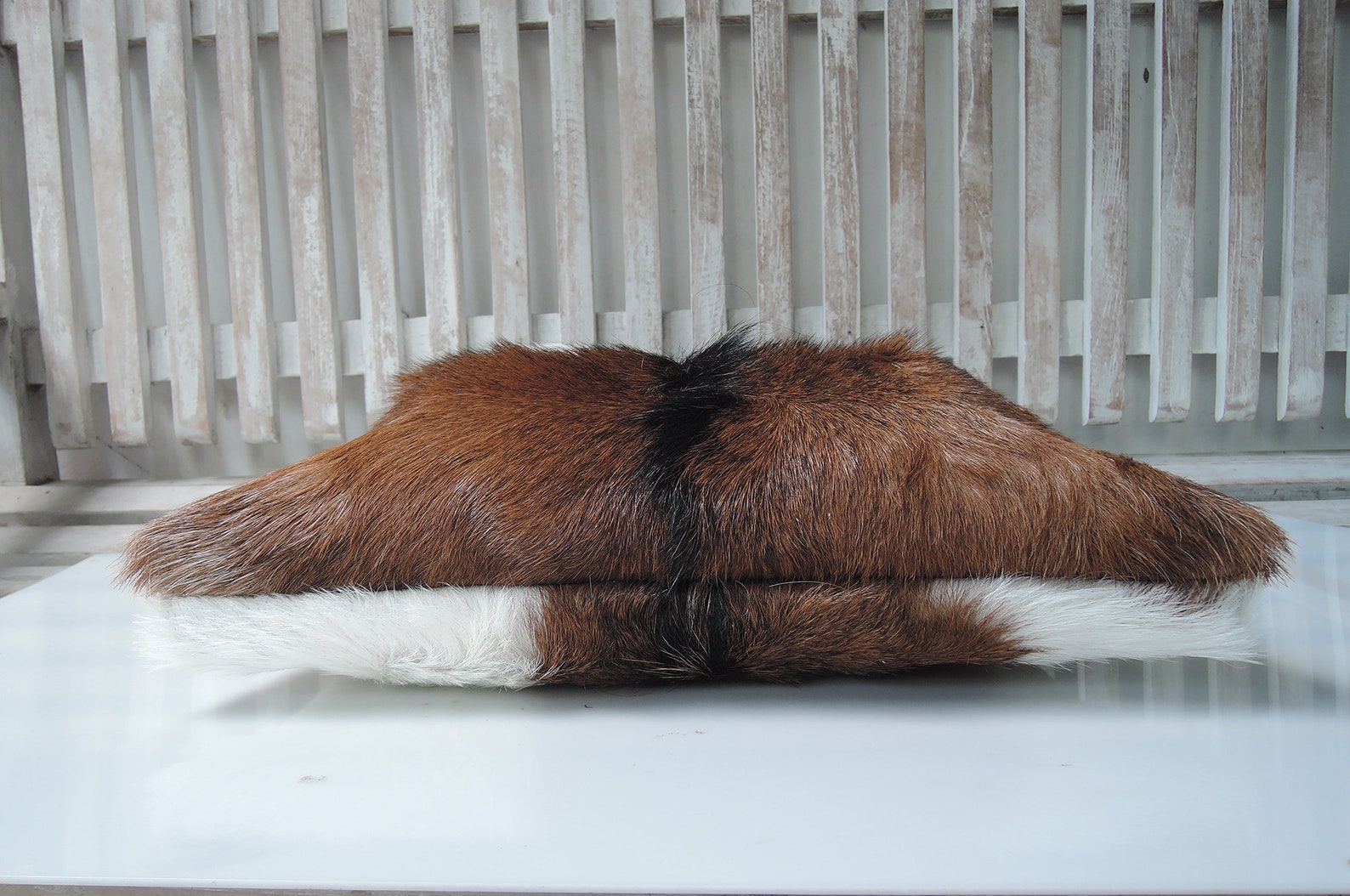 FUR ON LEATHER Shoulder Bag Cow Hide Western Leather Bag Black Hobo Bag ...