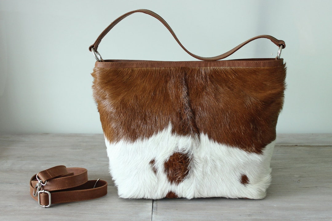 COWHIDE PURSE COWHIDE Handbag Leather Tote Bag Country Tote Bag in Calf ...