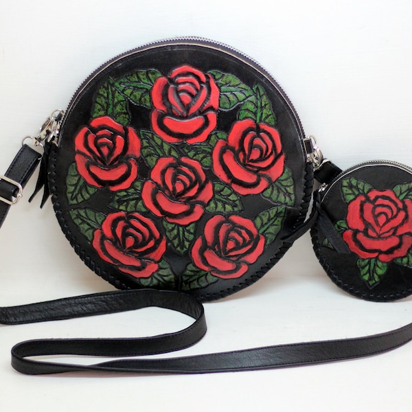 Leather Circle Bag - Etsy