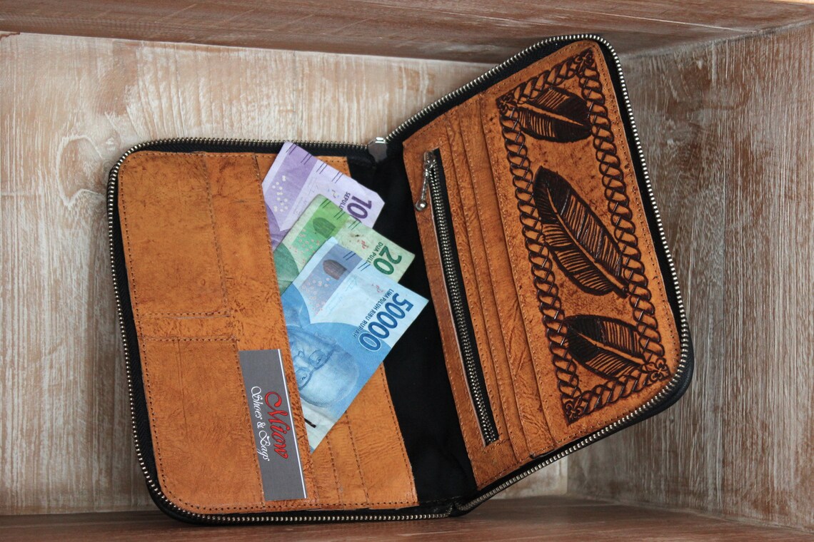 BOHO WOMENS WALLET Leather Purses And Wallet Wallet With | Etsy