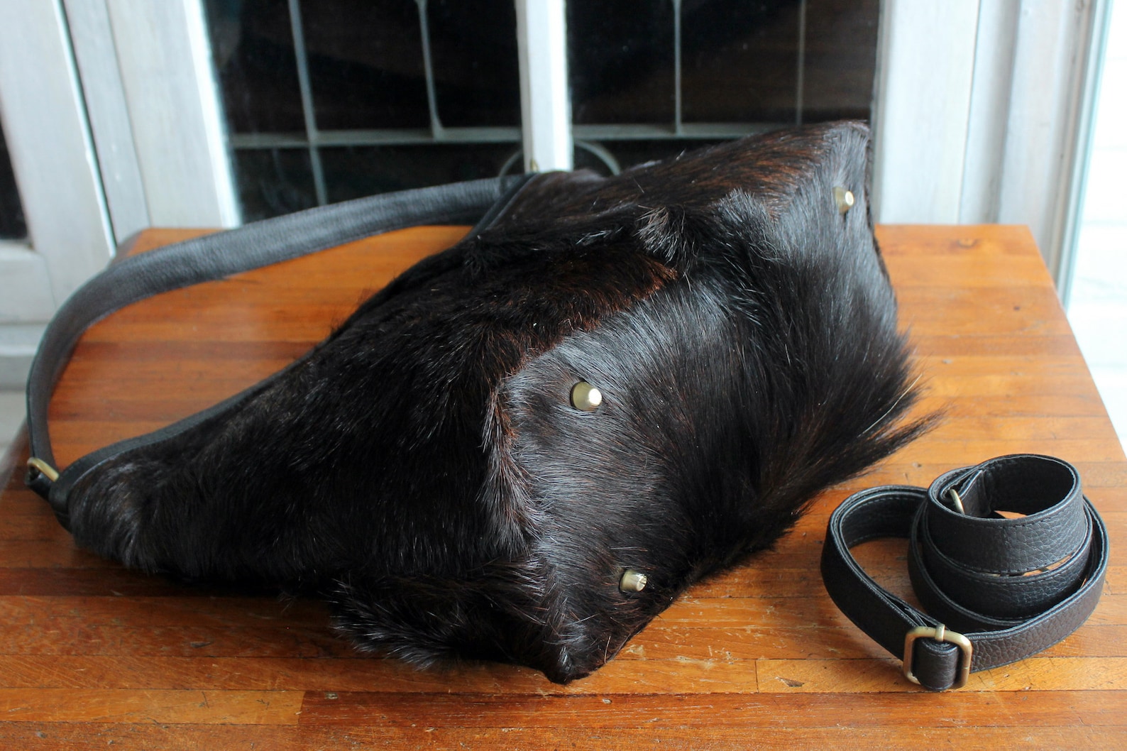 COWHIDE PURSE Handbag Leather Tote Bag. Country Tote Bag in | Etsy