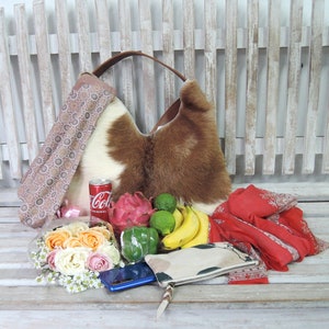 SHOULDER BAGS for WOMEN Handbags in Brown White Hide Hair Leather ...