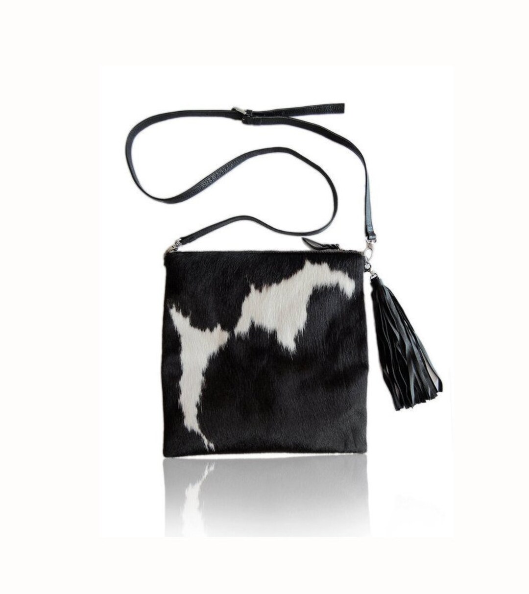 COWHIDE PURSE / COW Hide Bag, Black White Hair on Hide Handbag / Cow ...
