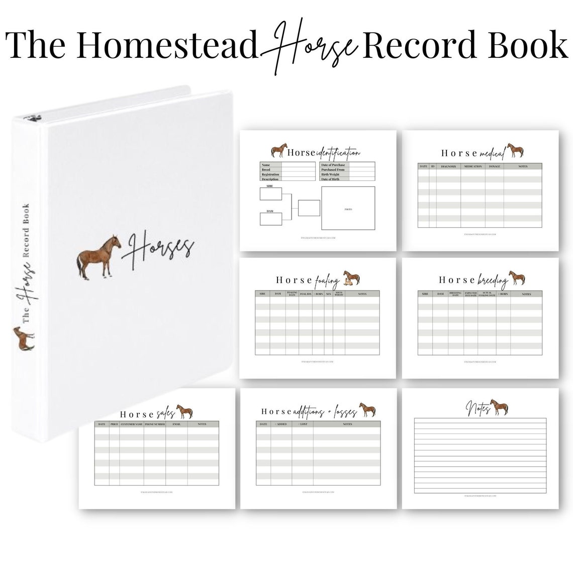 The Homestead Horse Record Book - Etsy