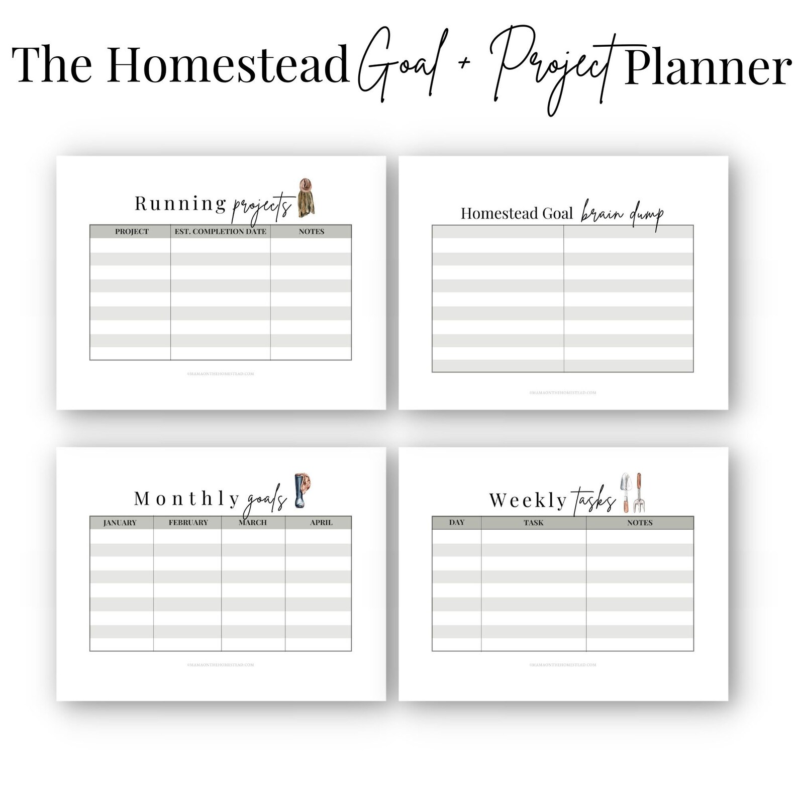 The Homestead Goal Project Planner - Etsy