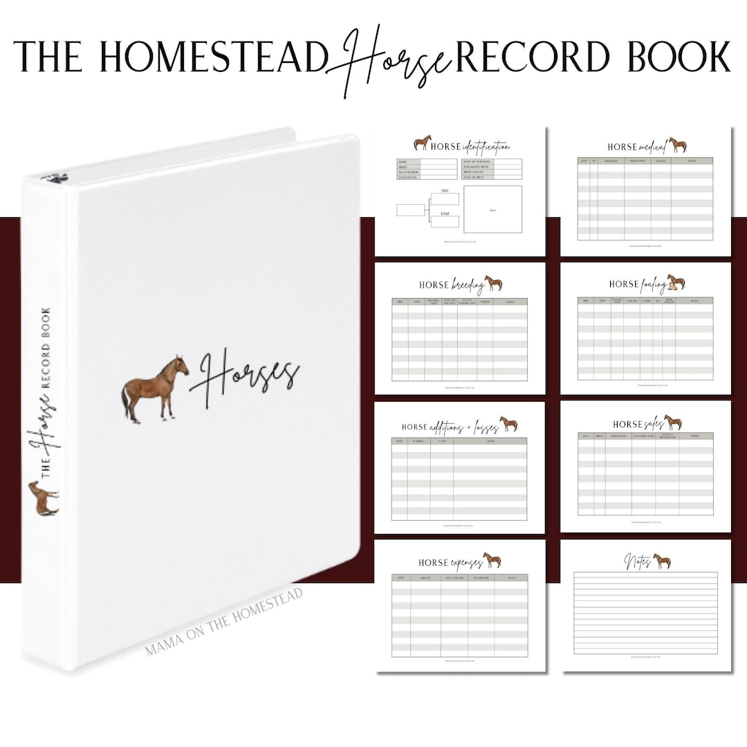 The Homestead Horse Record Book - Etsy