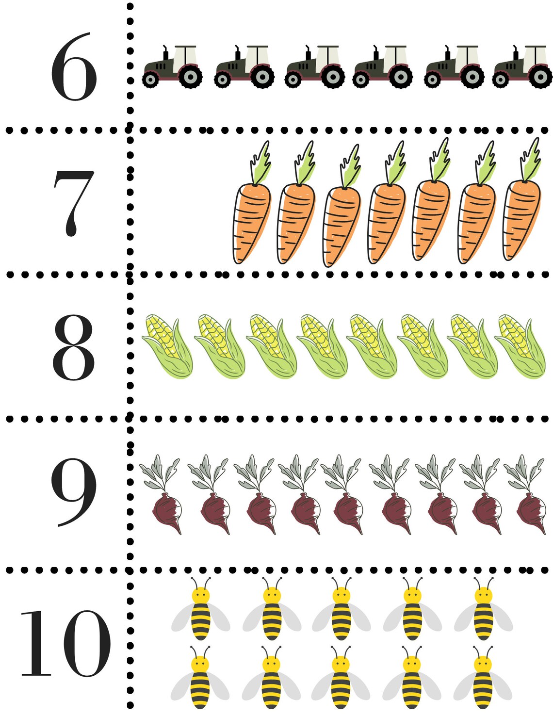 Farm-themed Number Recognition Game - Etsy