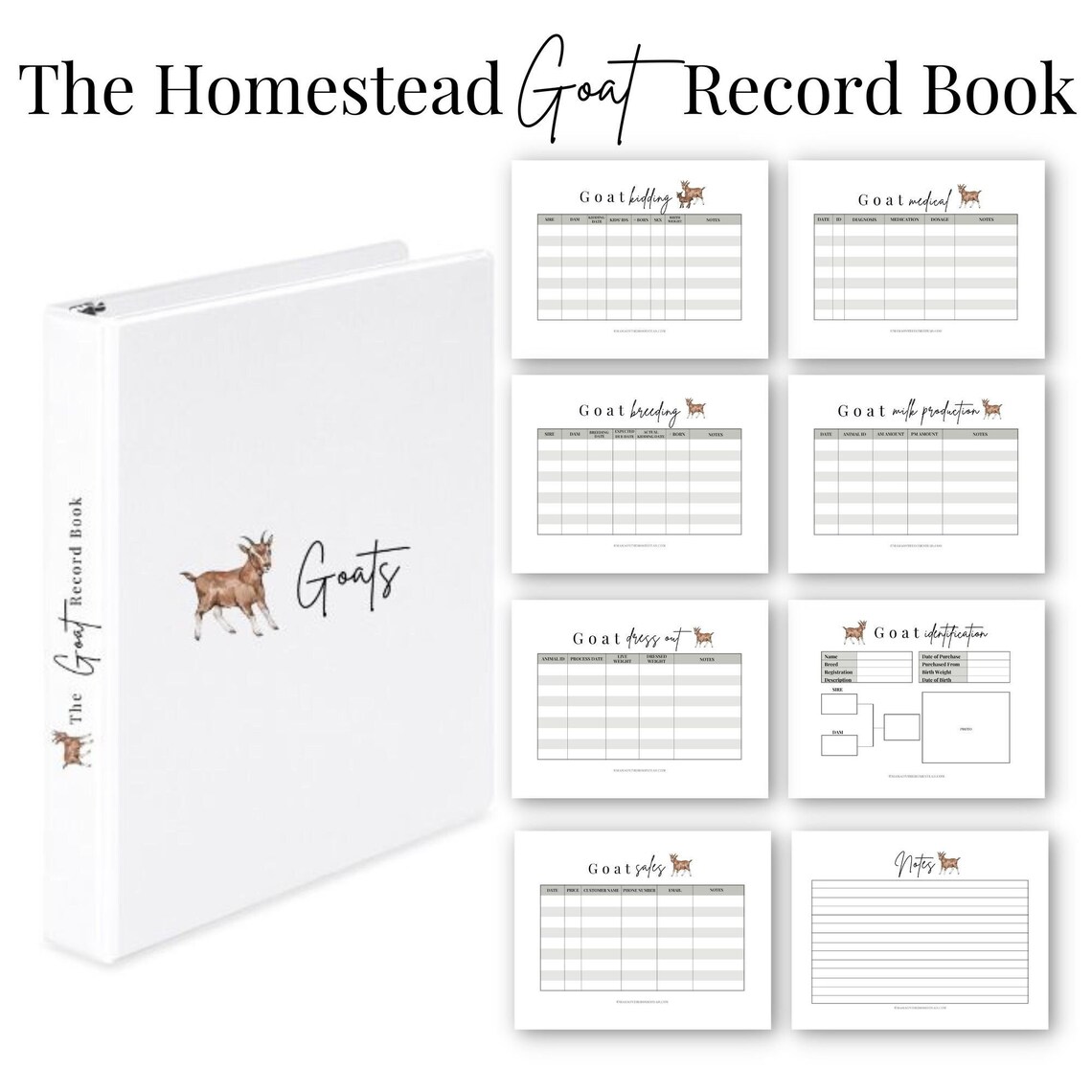 The Homestead Goat Record Book - Etsy